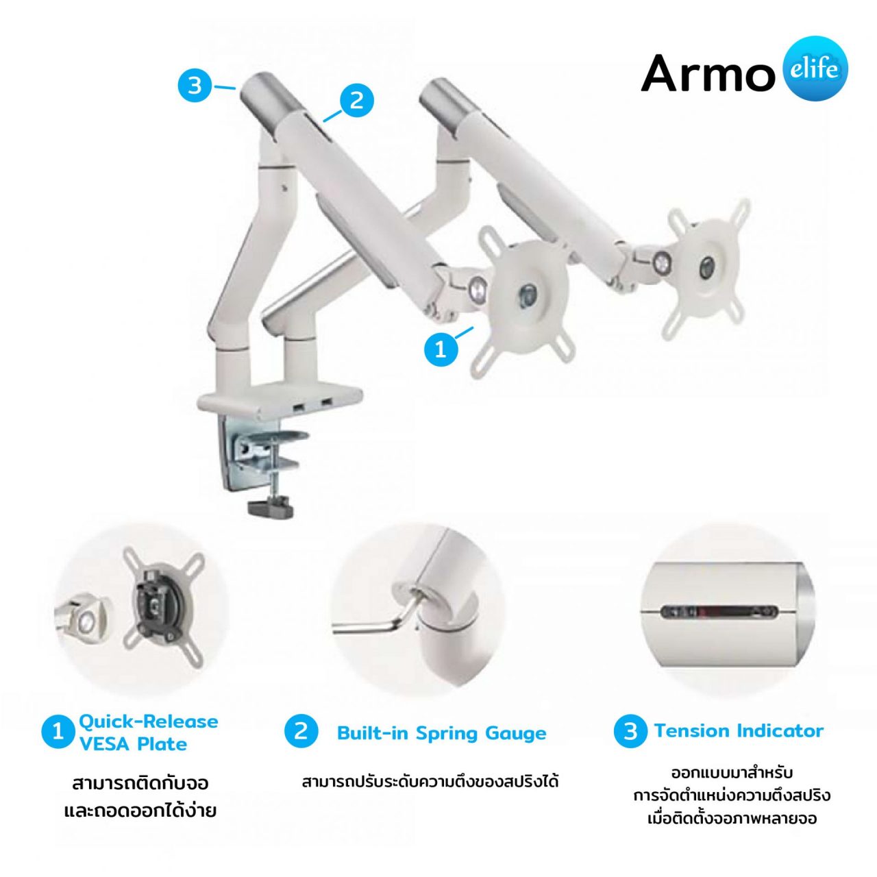 Armo Spring อาร์โม่ แขนจับจอคอมพิวเตอร์ รางวัล iF Design Award ...