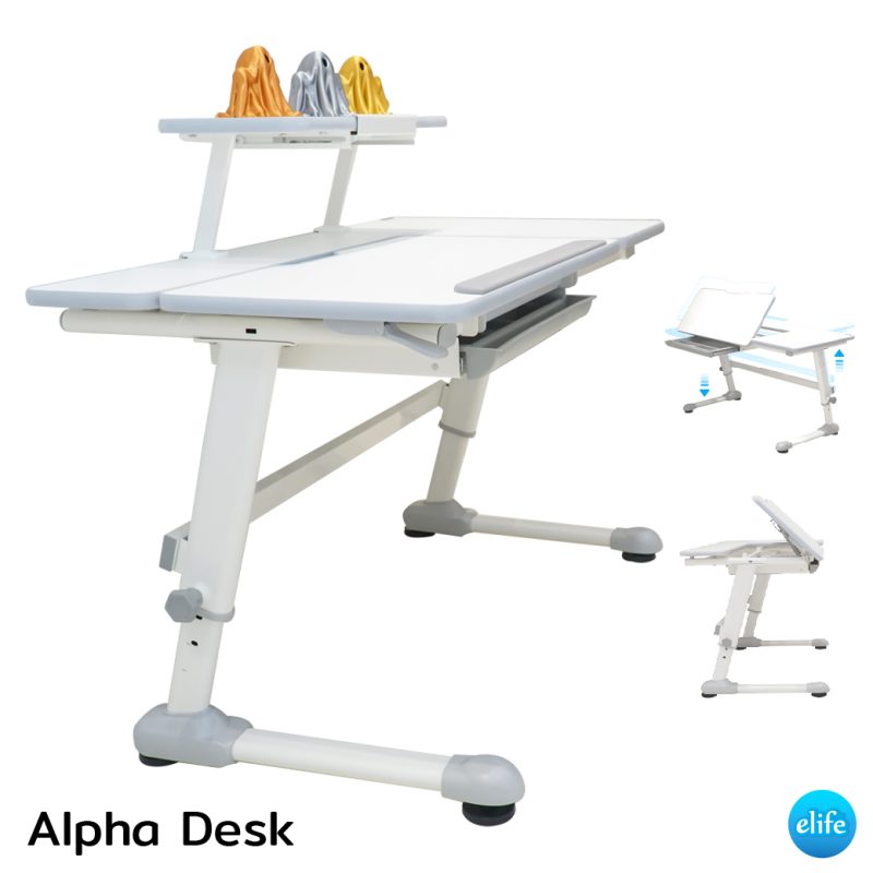 Alpha Desk | โต๊ะปรับระดับเพื่อสุขภาพสำหรับเด็กErgonomics ปรับเอียงระบบไฮดรอลิก มาพร้อมลิ้นชัก ...